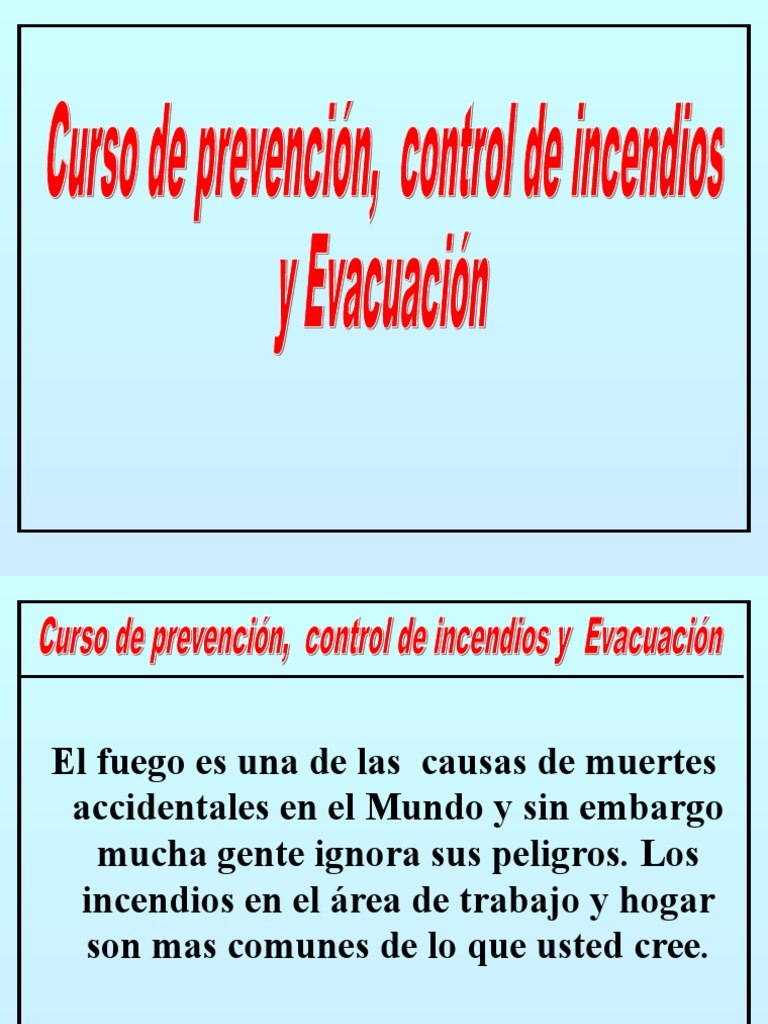 Curso de Prevencion de Incendios, Control y Evacuacion | PDF ...