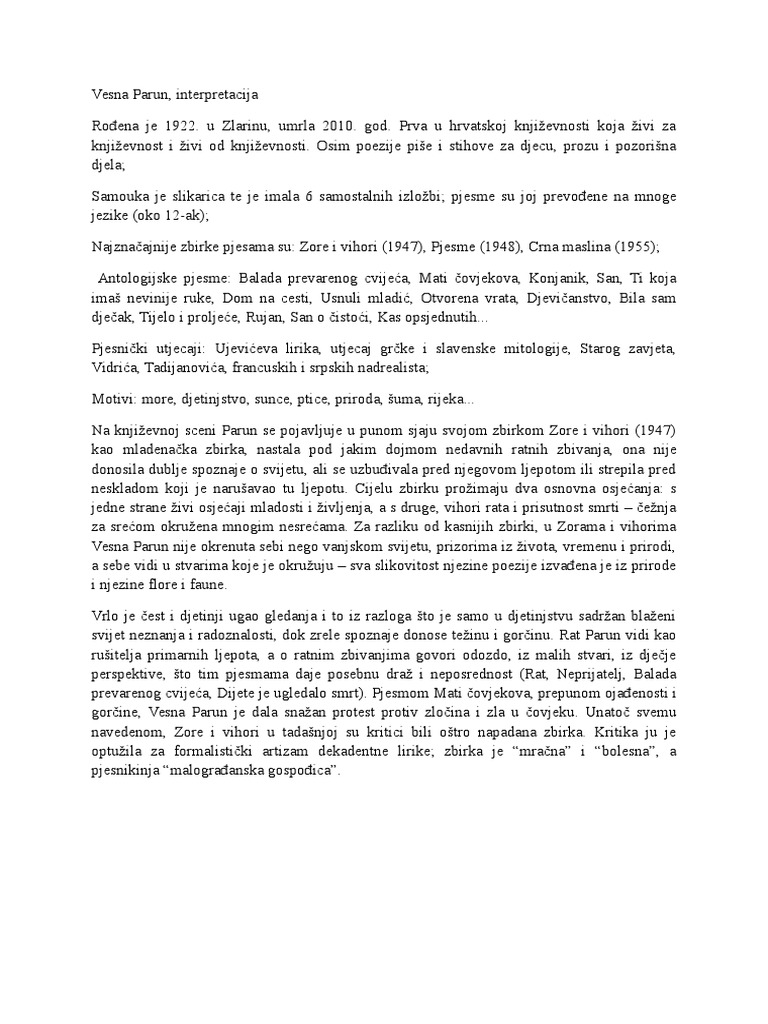 Vesna Parun | PDF