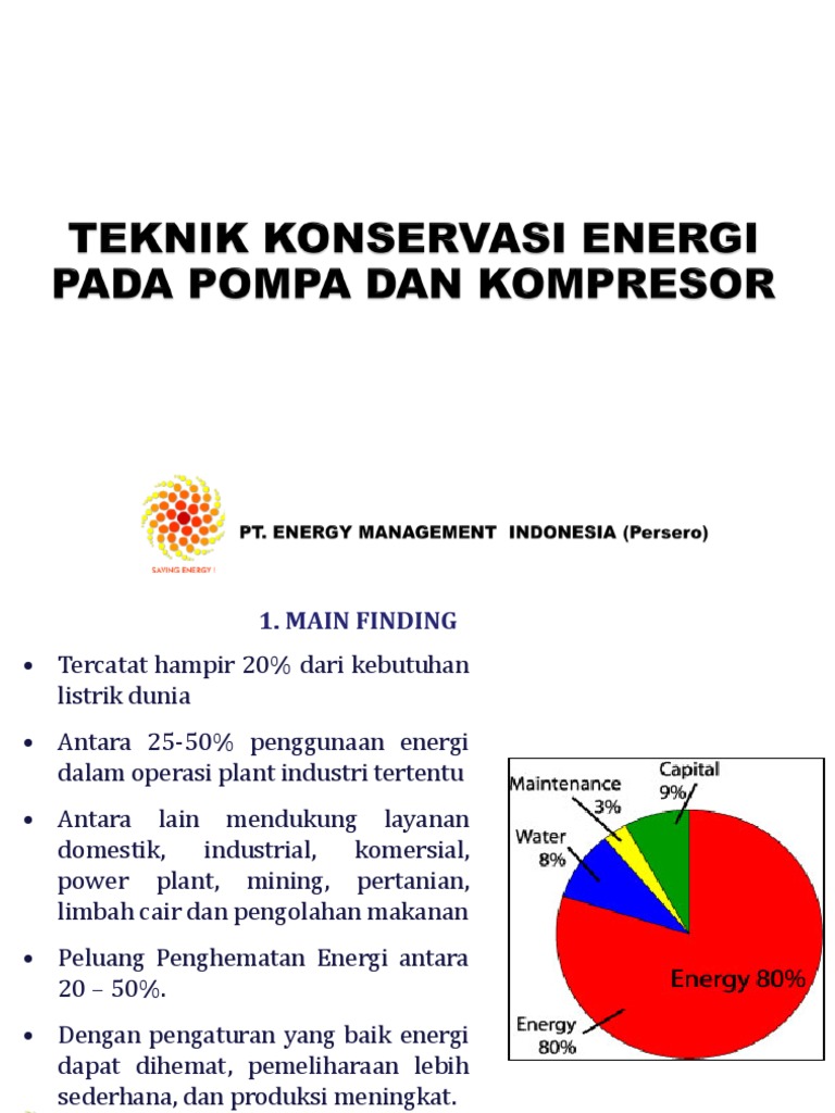 Teknik Konservasi Energi Pada Pompa Dan Kompresor | PDF