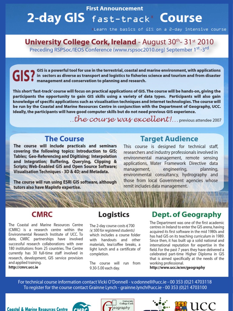 UCC Fast-Track GIS Short Course | PDF | Geographic Information System ...