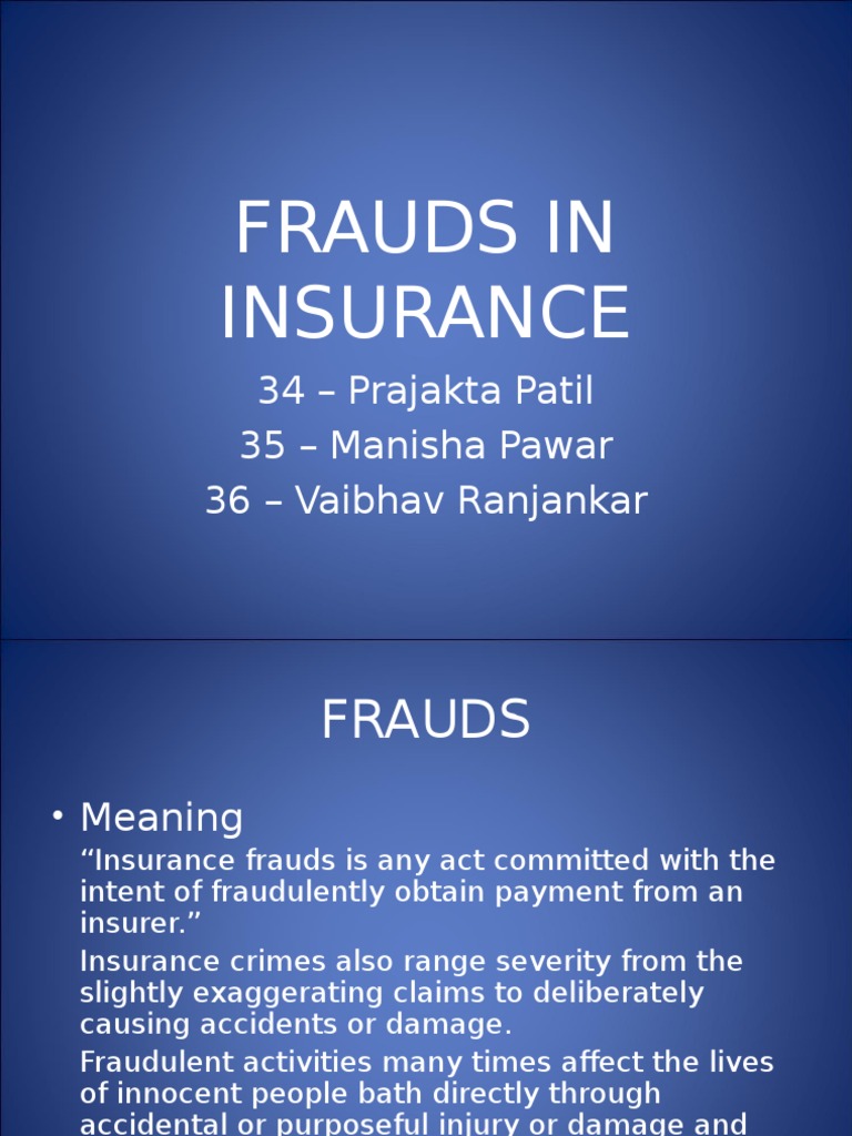 Frauds in Insurance | PDF | Fraud | Insurance