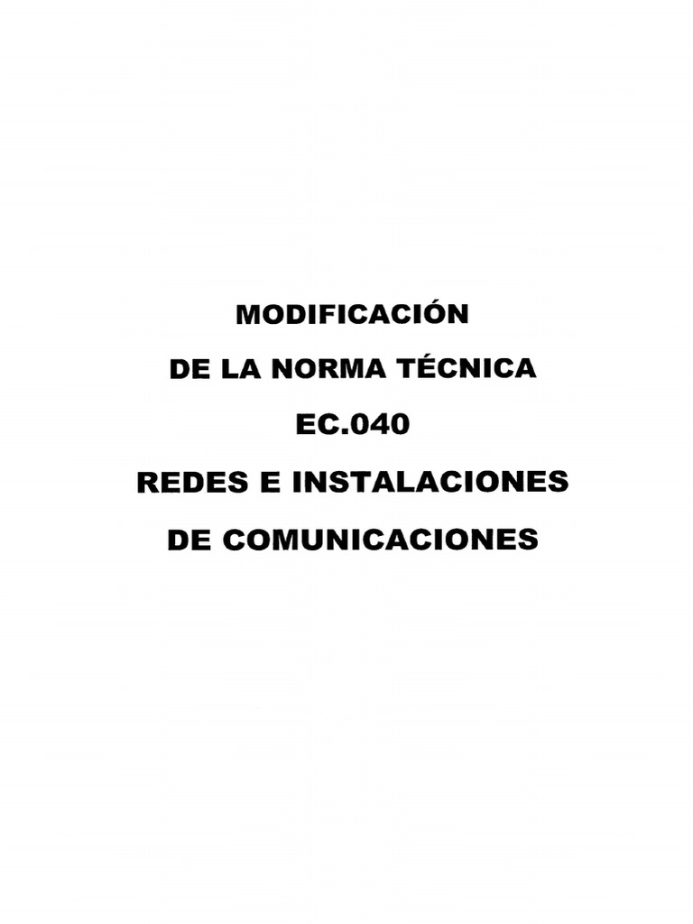 Norma Ec.040 Redes e Instalaciones de Comunicaciones | PDF