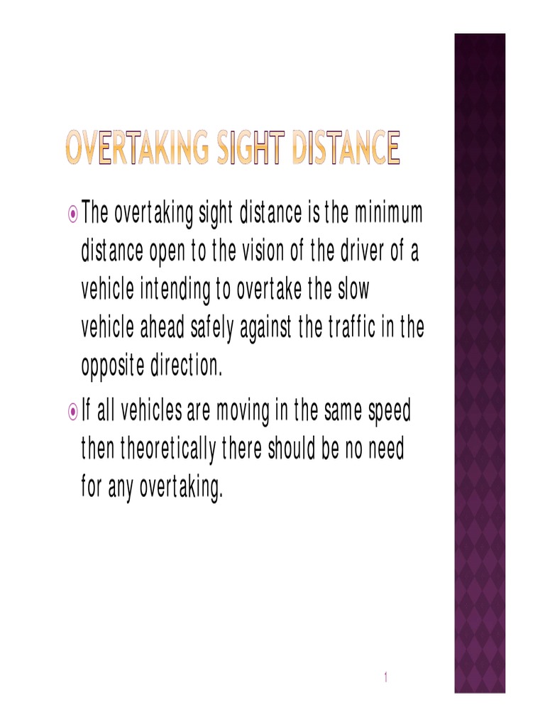 Overtaking Sight Distance | PDF | Speed | Spacetime