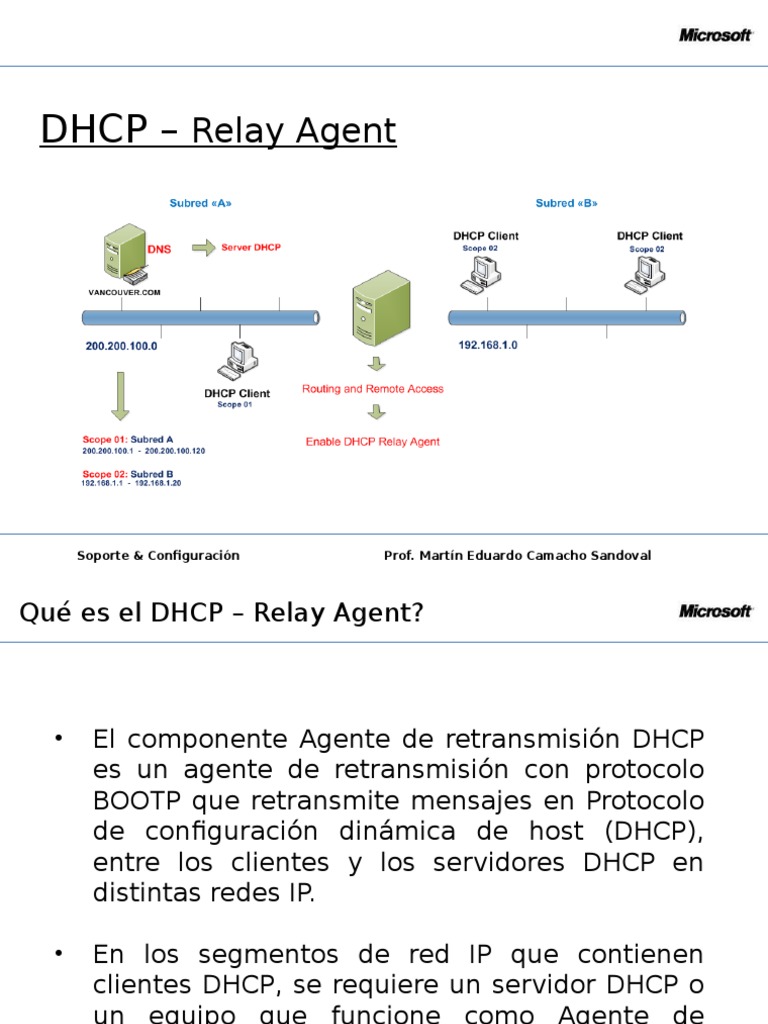 Funcionamiento del Agente DHCP Relay | PDF | Informática