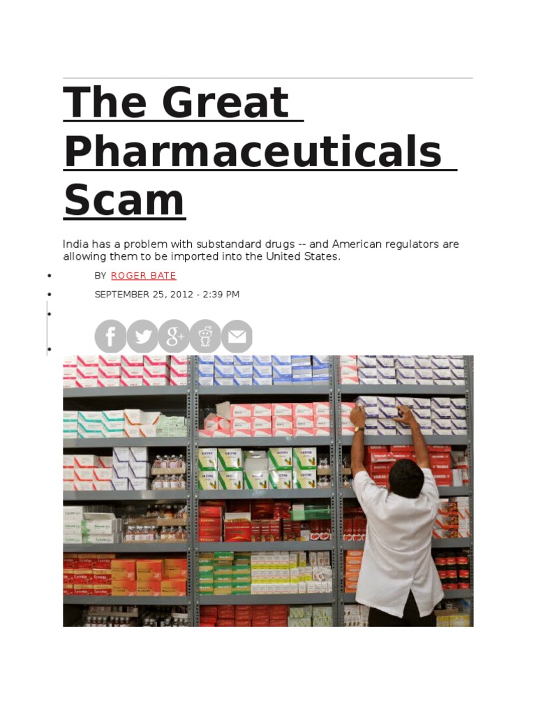 Drug Scam | PDF | Food And Drug Administration | Generic Drug