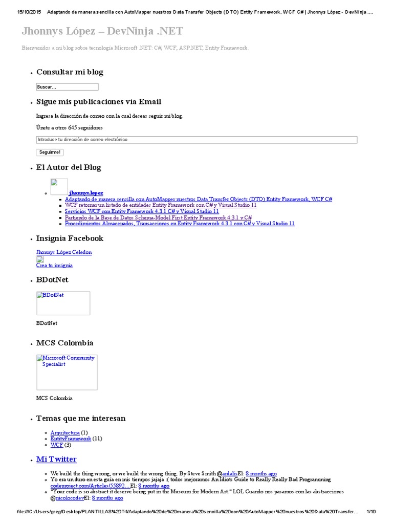 Adaptando de Manera Sencilla Con AutoMapper Nuestros Data Transfer Objects (DTO) Entity ...