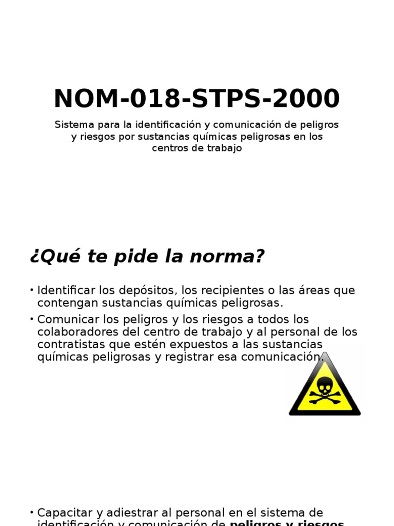 Nom 018 STPS 2000 | PDF | Gases | Química