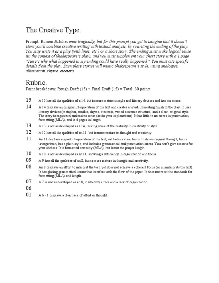 Rewrite Romeo & Juliet's Ending | PDF