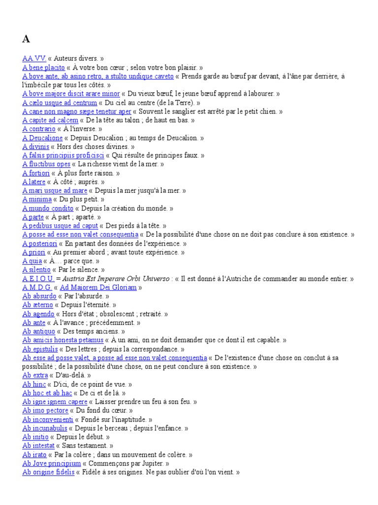 Expressions latines et traductions | PDF | Droit