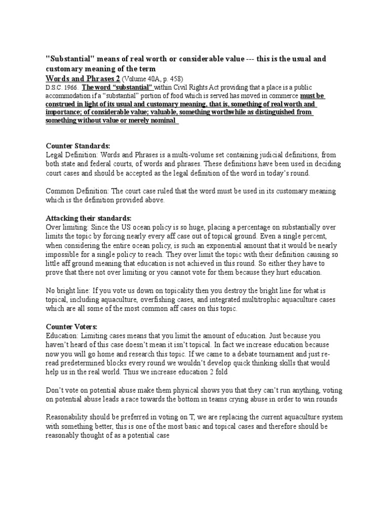 "Substantial" Means of Real Worth or Considerable Value - This Is The ...