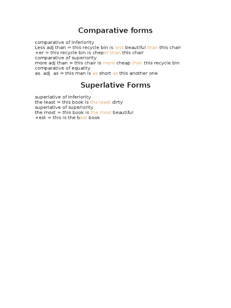 Understanding Comparative and Superlative Forms | PDF