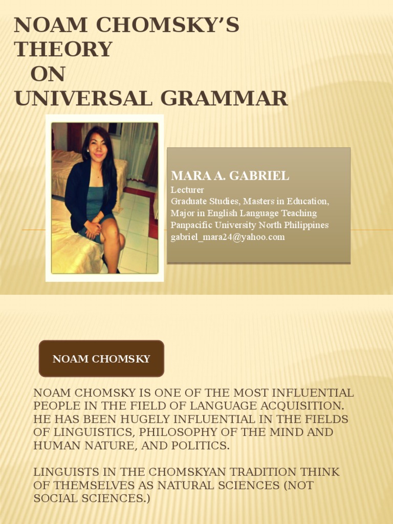 Noam Chomsky'S Theory ON Universal Grammar: Mara A. Gabriel | PDF ...