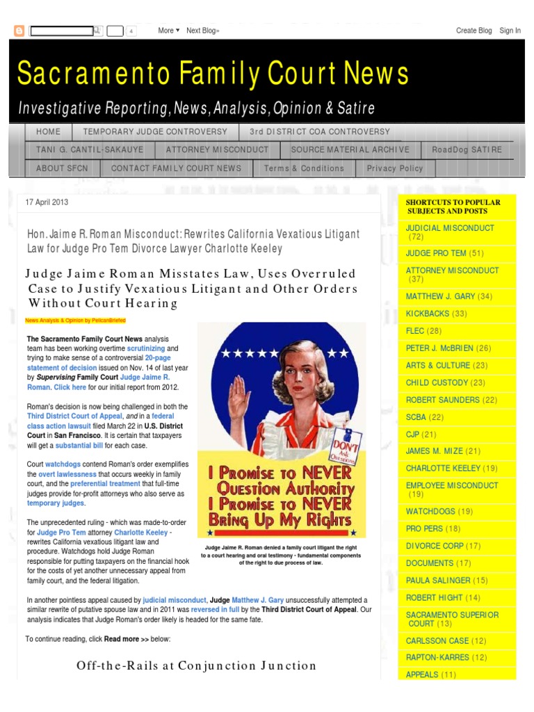 Judge Jaime Roman Illegal Use of Vexatious Litigant Law - Retaliation ...