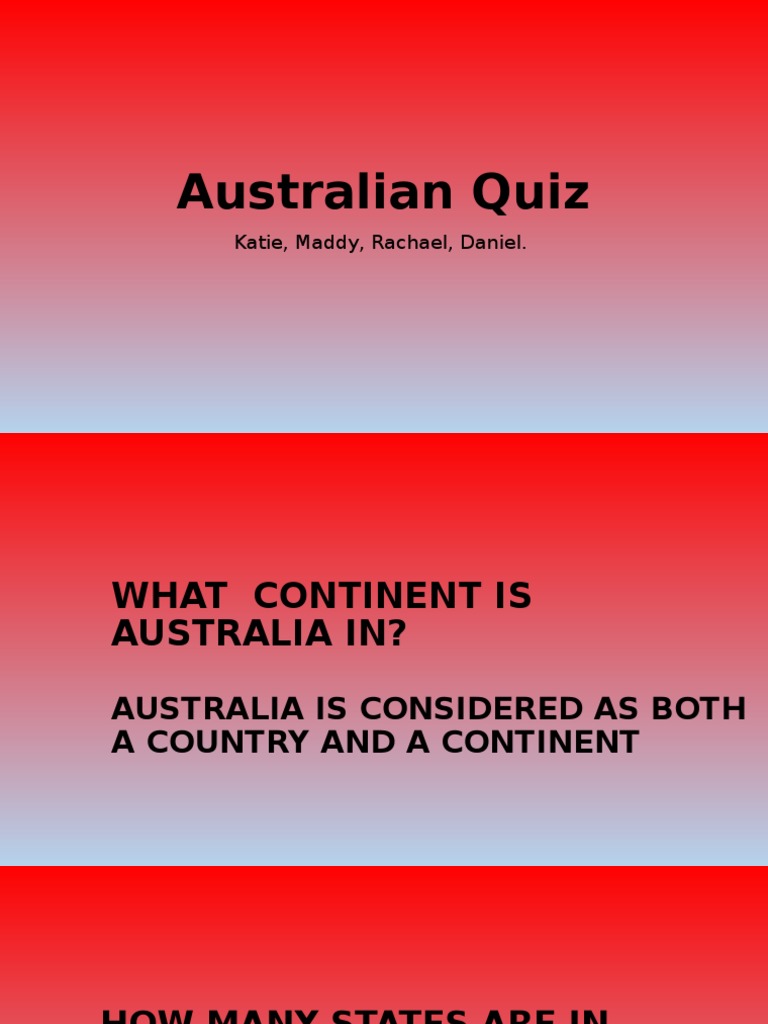 Australia Quiz Questions and Answers | PDF