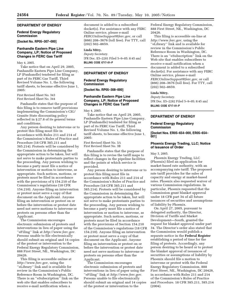 Notice: Environmental Statements Availability, Etc.: Panhandle Eastern ...