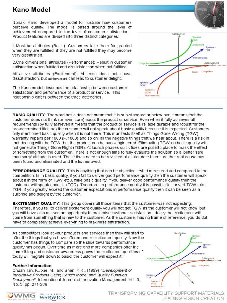 Kano Model | PDF | Business Economics | Marketing