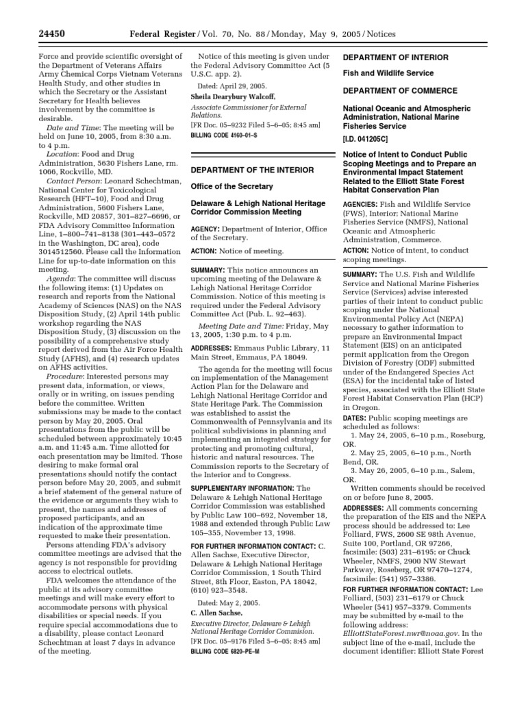 Notice: Environmental Statements Notice of Intent: Elliott State Forest ... Notice: Environmental Statements Notice of Intent: Elliott State Forest ...
