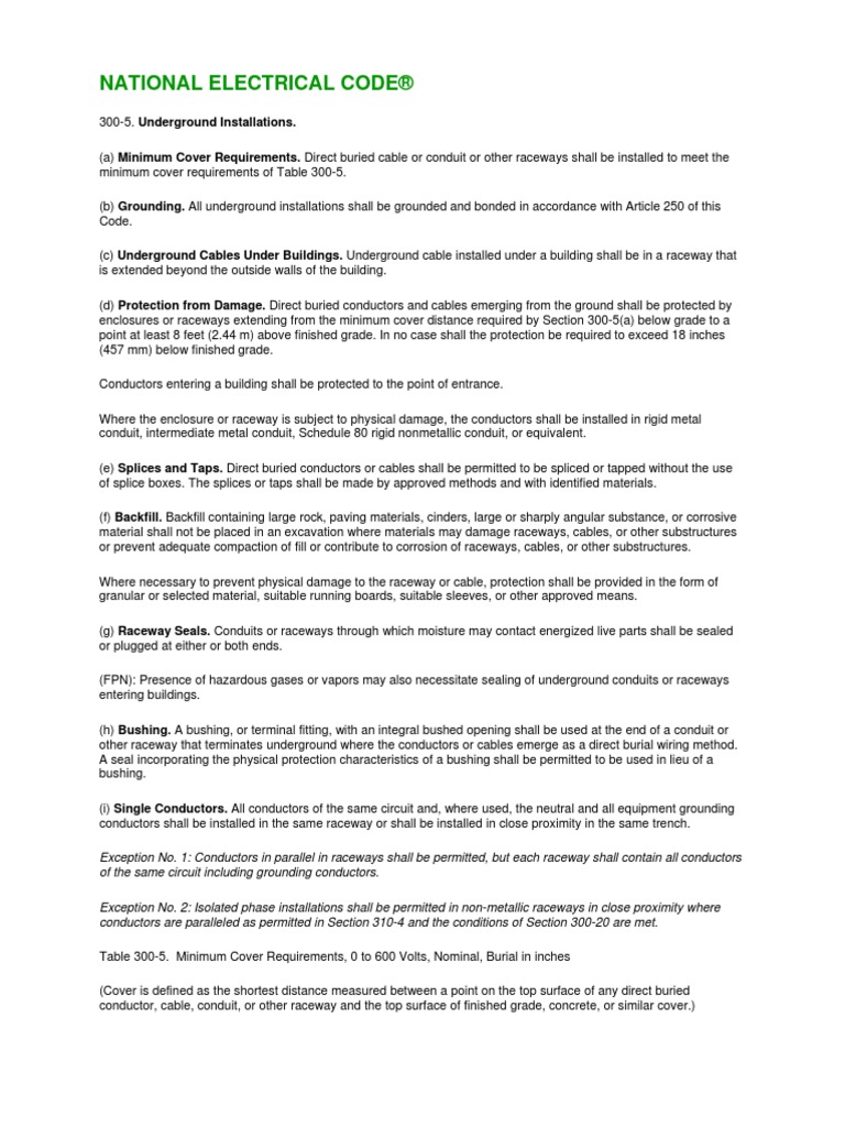 National Electric Code | Download Free PDF | Electrical Wiring ...
