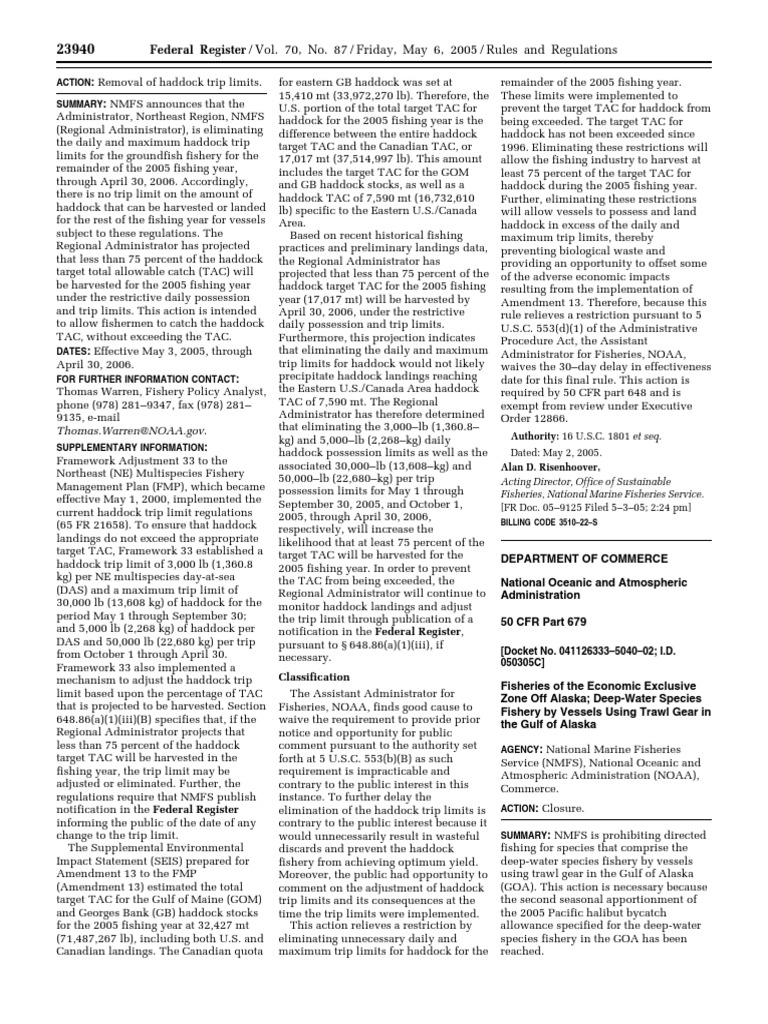 Rule: Fishery Conservation and Management: Alaska Fisheries of ...