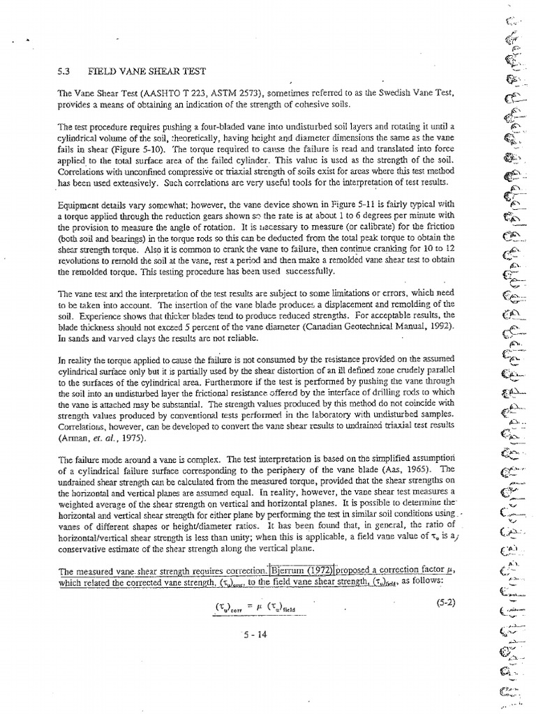 Field Vane Shear Test | PDF