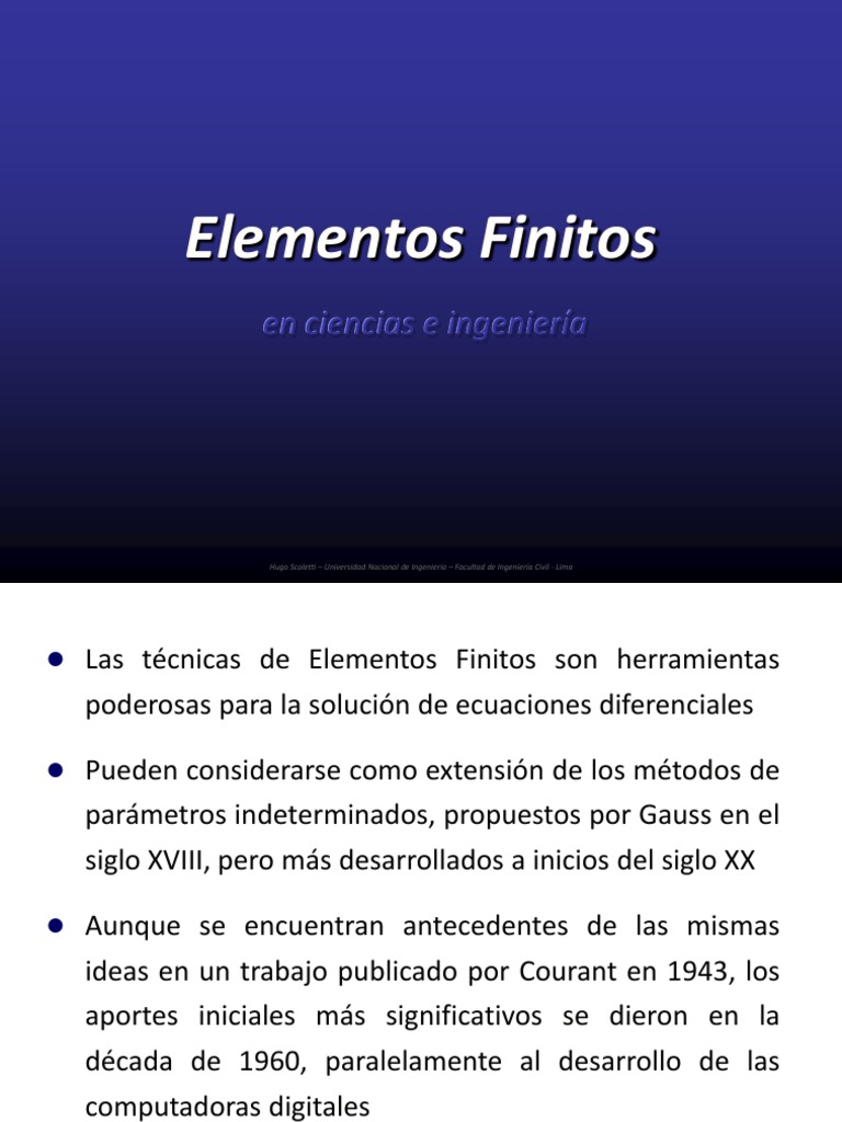 Elementos Finitos | PDF | Método de elementos finitos | Ecuaciones