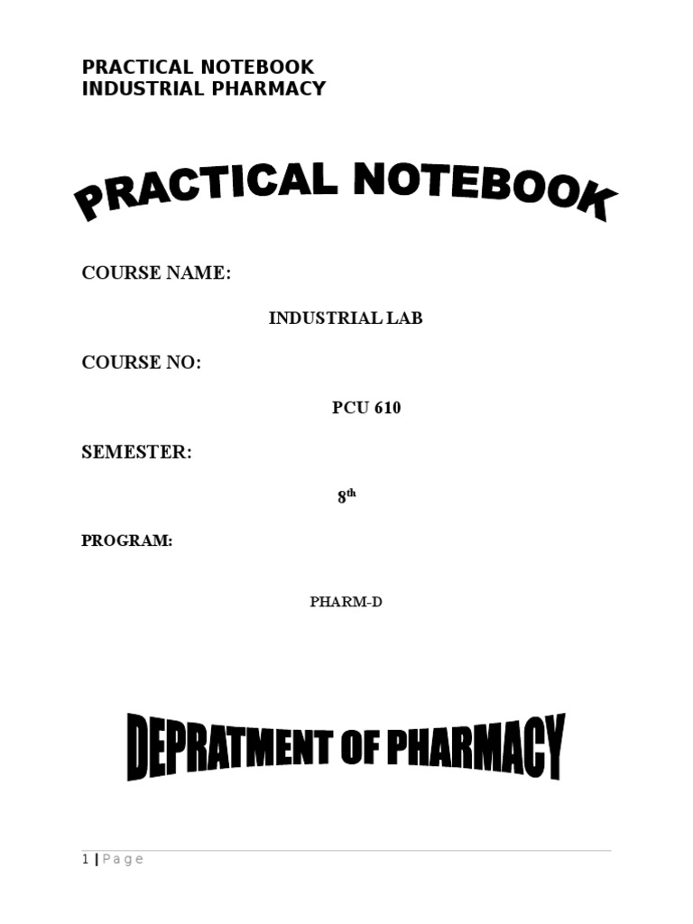 Industrial Practicals Manual | PDF | Tablet (Pharmacy) | Starch
