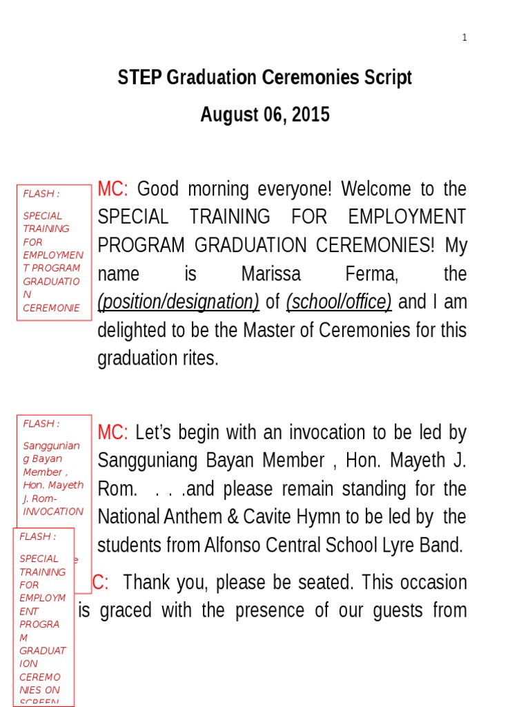 Grad Rites Script | PDF | Educational Stages | Ceremonies