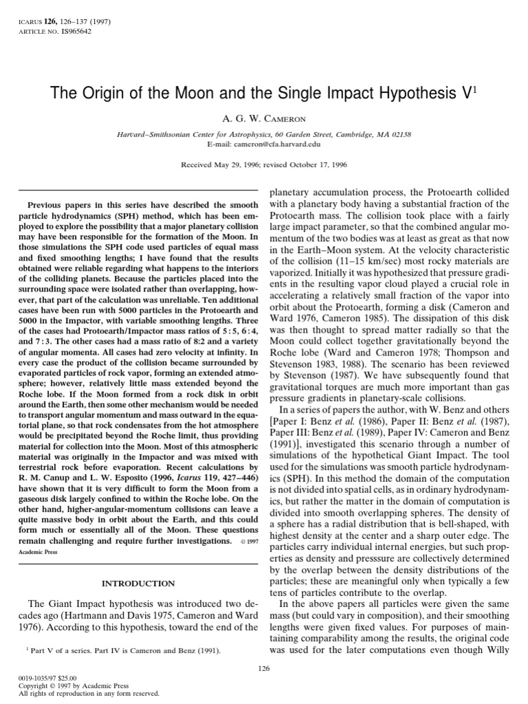 Origin of The Moon | PDF