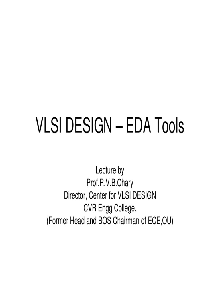 Vlsi Design Eda Tools Pdf Pdf Computers Technology Engineering