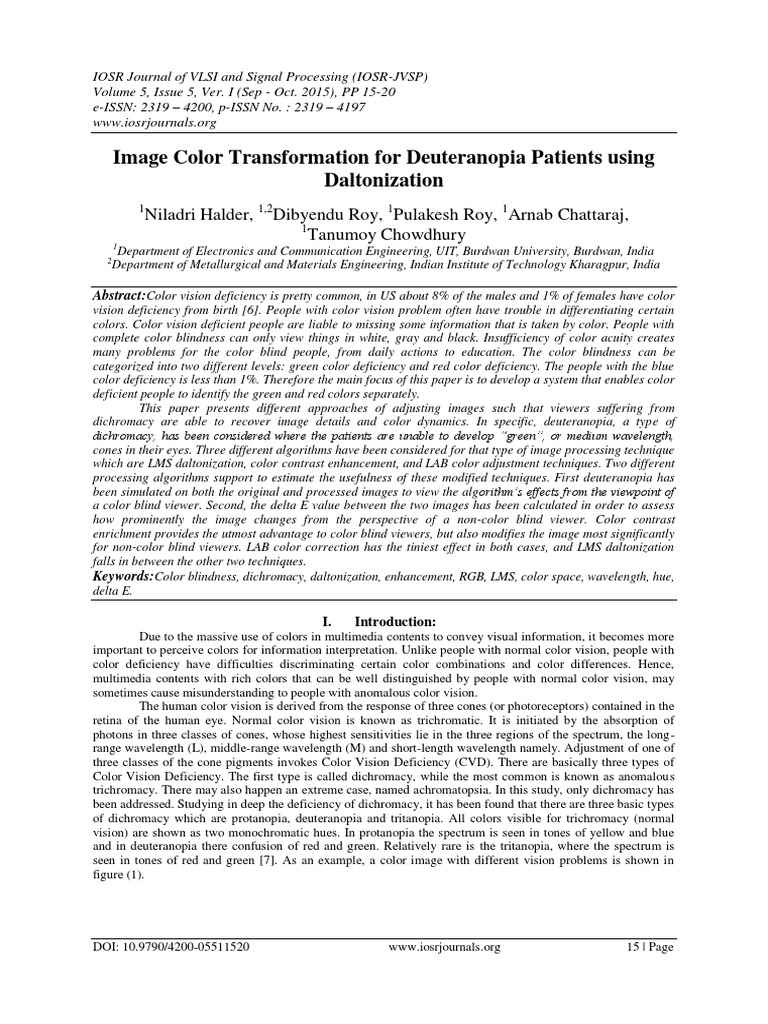 Daltonization for Deuteranopia Enhancement | PDF | Rgb Color Model | Color
