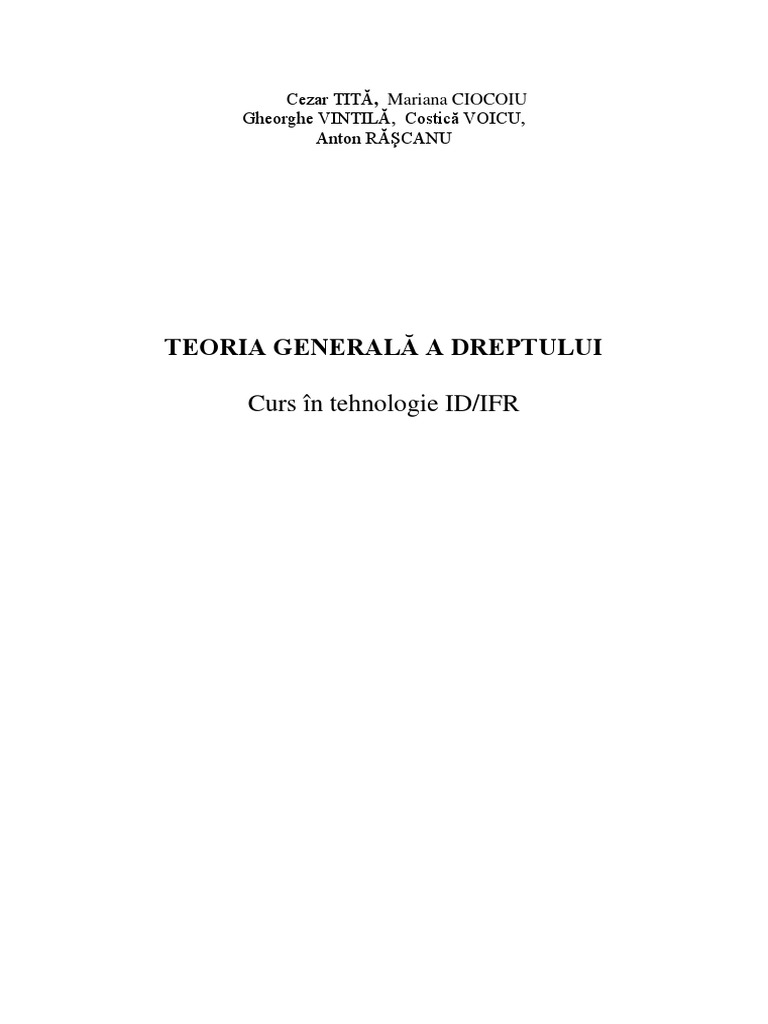 Teoria Generala A Dreptului | PDF