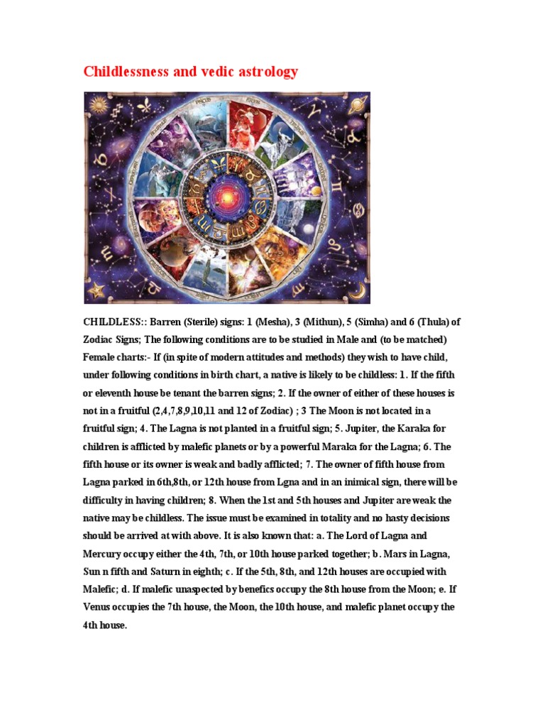 Childlessness and Vedic Astrology | PDF