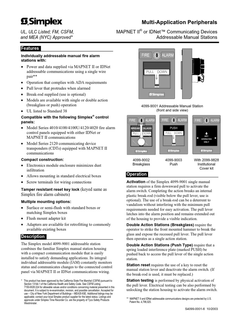 Simplex Addressable Breakglass PDF | PDF | Duct (Flow) | Relay