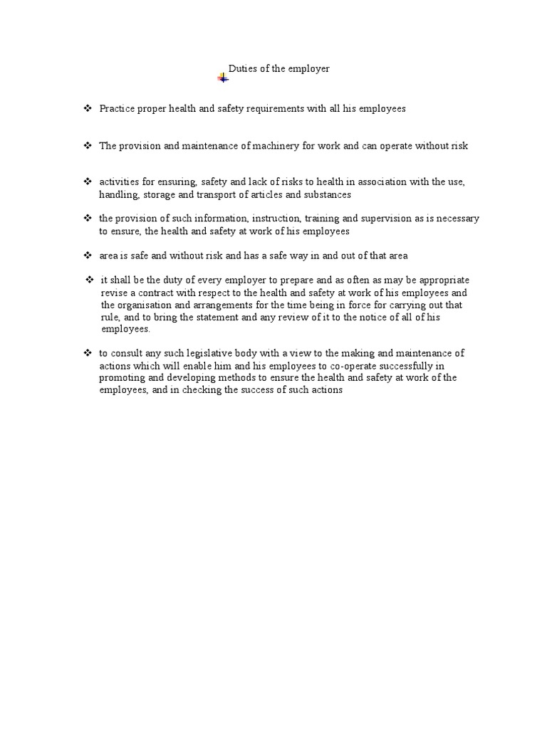 Duties of An Employer | PDF | Employment | Occupational Safety And Health