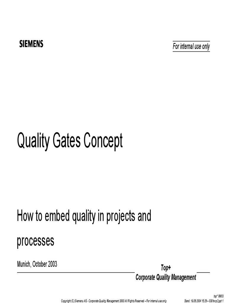 Quality Gates Concept | Download Free PDF | Product Lifecycle ...