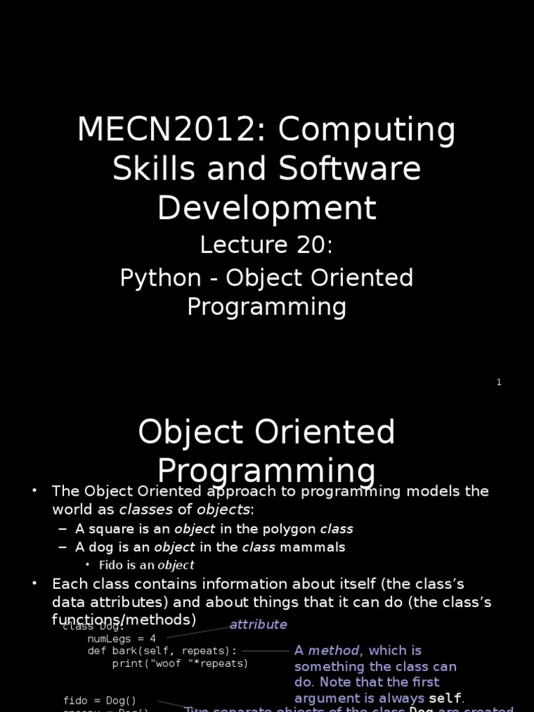 Lecture 20 Object Oriented Programming Pdf Object Oriented Programming Models Of Computation