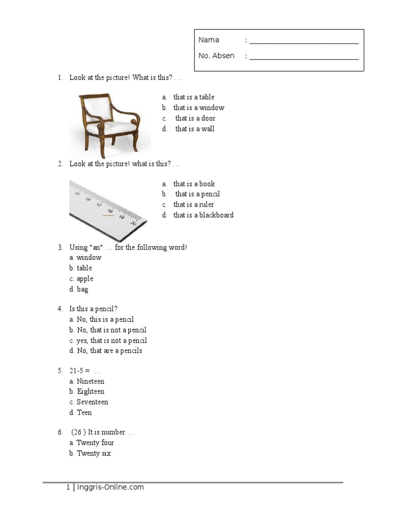 Basic English Assessment: An Elementary Level Test of English Language ...