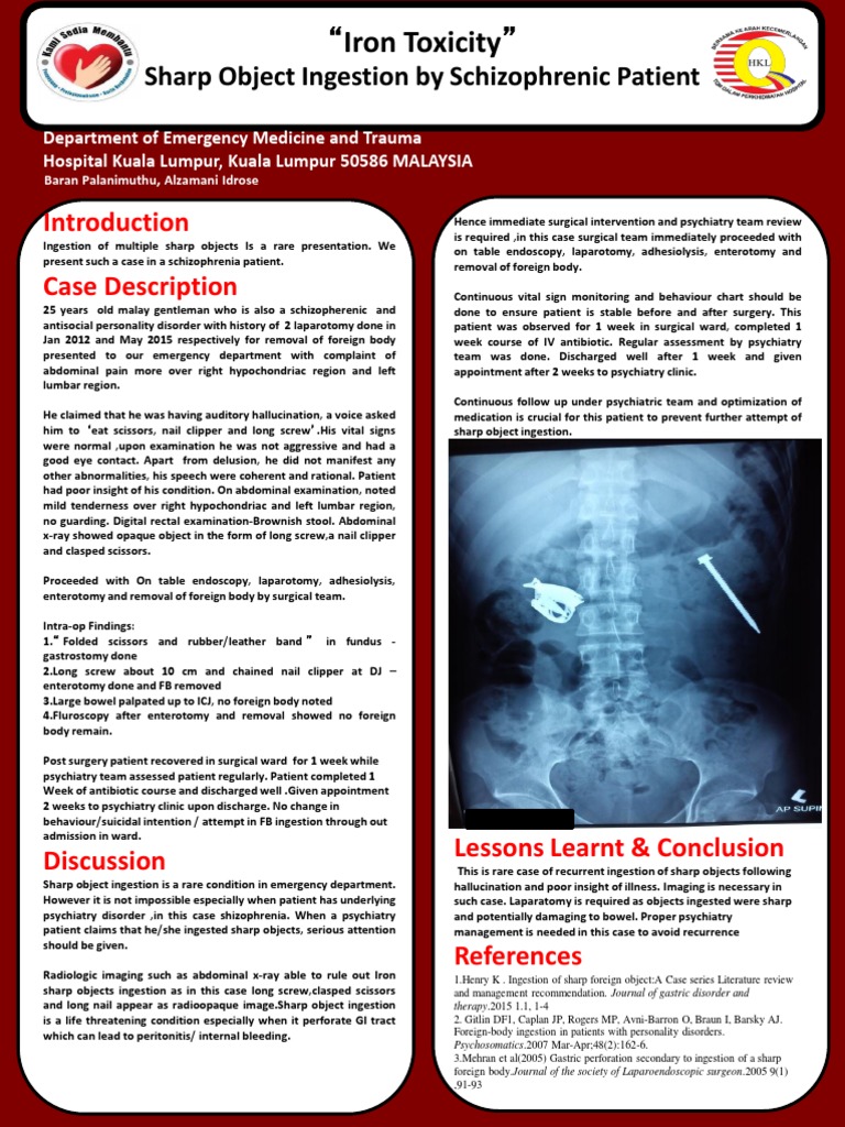 Multiple Sharp Object Ingestion | PDF | Psychiatry | Emergency Department
