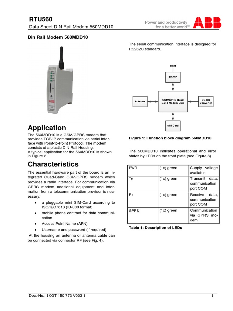 Rtu560 Gprs Modem E560 Mdd10 Ds | PDF | General Packet Radio Service ...