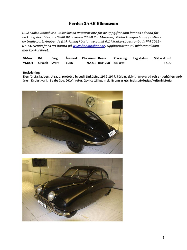 Saab Car Museum (Opt) | PDF