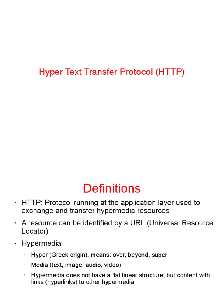 Hyper Text Transfer Protocol (HTTP) | PDF | Hypertext Transfer Protocol | Web Server