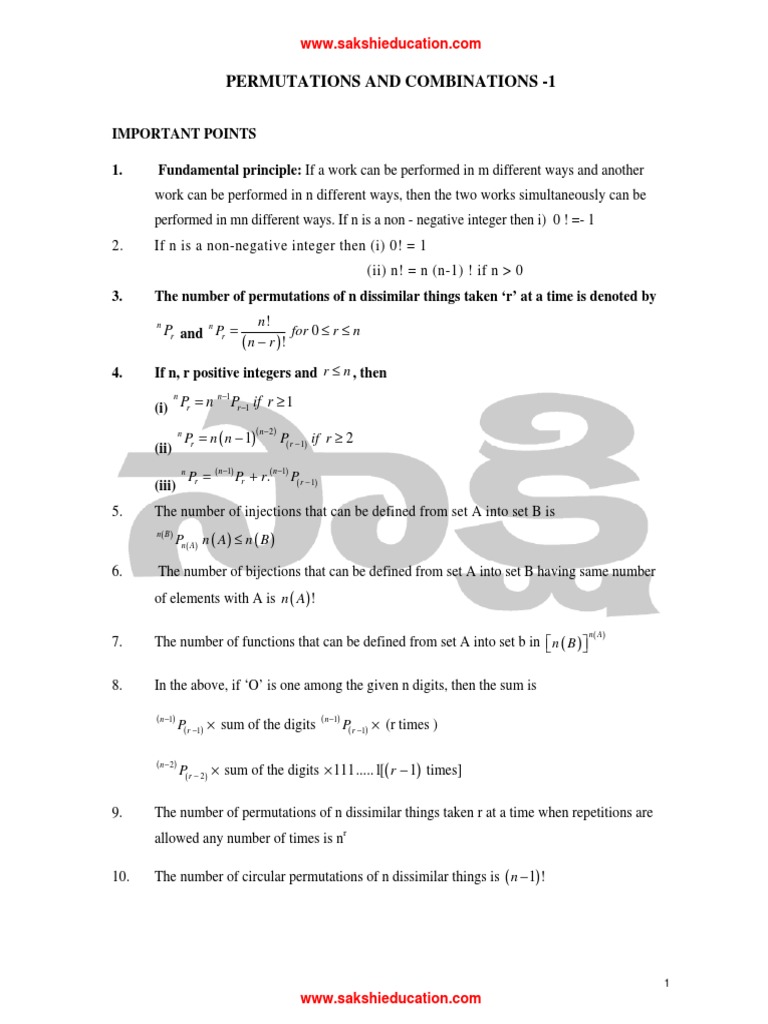 Math Combinations & Permutations Guide | PDF