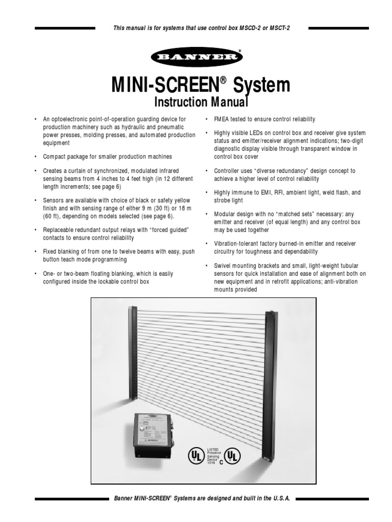 Banner Mini Screen System | PDF | Relay | Machines