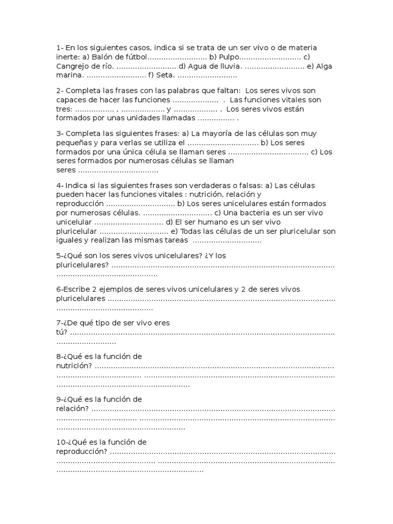 Actividades de Ciencias Naturales 1º Eso La Tierra, Un Mundo Habitado | PDF | Reproducción ...