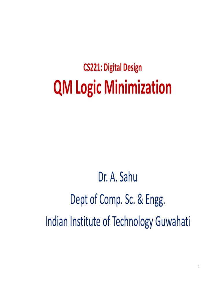 QM Logic Minimization QM Logic Minimization | PDF | Arithmetic ...
