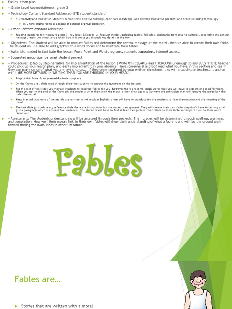 Fableslessonplan | PDF | Fable | Lesson Plan