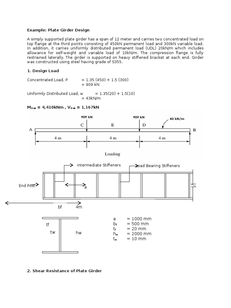 Plate Girder Design | PDF | Structural Engineering | Civil Engineering