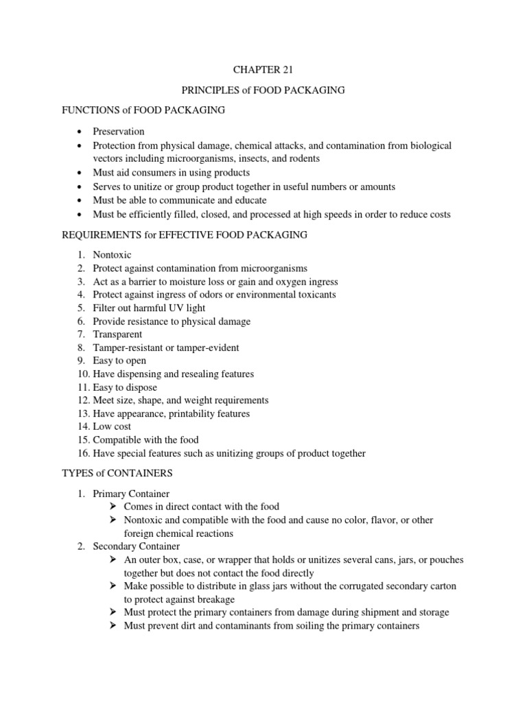 Principles of Food Packaging | PDF | Packaging And Labeling | Corrosion
