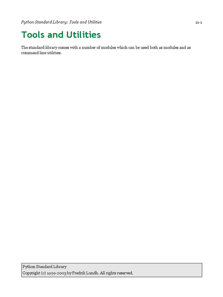 Librarybook Tools And Utilities Pdf Python Programming Language Computer Programming