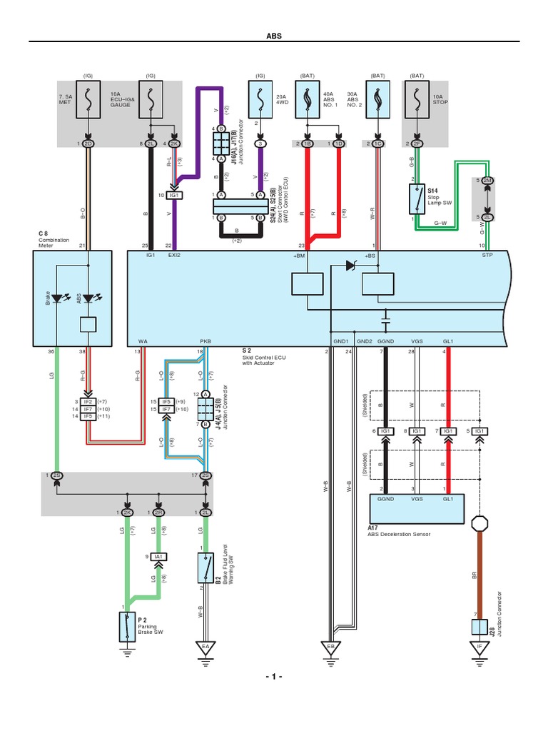 Toyota Hilux Diagrama Del Abs Esquema Electrico | PDF | Anti Lock ...
